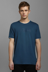 LOUIS PHILIPPE Graphic Print Men Crew Neck Blue T-Shirt - Buy LOUIS ...