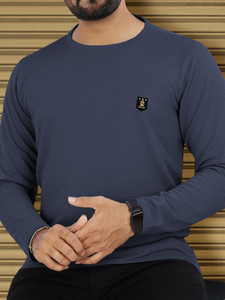 VeBNoR Solid Men Round Neck Grey T-Shirt - Buy VeBNoR Solid Men Round ...