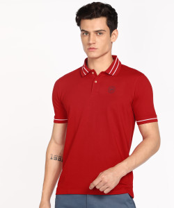 PETER ENGLAND Solid Men Polo Neck Red T-Shirt - Buy PETER ENGLAND Solid ...