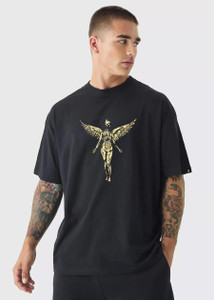 Pronk Printed Men Crew Neck Black T-Shirt - Buy Pronk Printed Men Crew ...