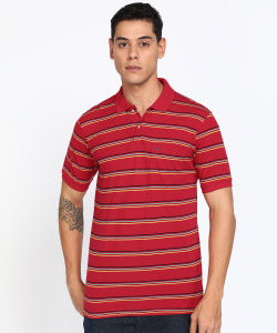 PETER ENGLAND Striped Men Crew Neck Red T-Shirt - Buy PETER ENGLAND ...