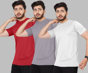 M7 By Metronaut Solid Men Round Neck Multicolor T-Shirt - Buy M7 By ...