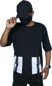 Rb azad Self Design Men Round Neck White, Black T-Shirt - Buy Rb azad ...