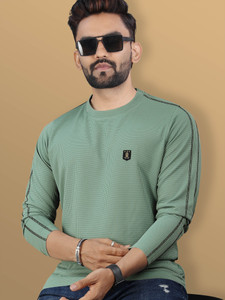 VeBNoR Self Design Men Round Neck Grey T-Shirt - Buy VeBNoR Self Design ...