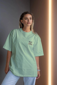 Moda Rapido Printed Women Round Neck Light Green T-Shirt - Buy Moda ...