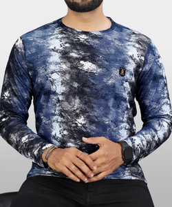 VeBNoR Printed Men Round Neck Dark Blue T-Shirt - Buy VeBNoR Printed ...