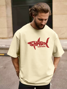 Leotude Printed Men Round Neck Beige T-Shirt - Buy Leotude Printed Men ...