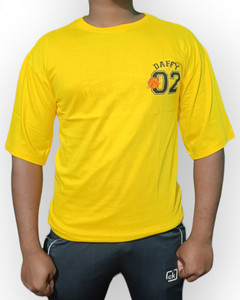 Sri Radhe Shyam Cartoon, Printed Men Round Neck Yellow T-Shirt - Buy ...
