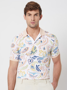 MUFTI Printed Men Polo Neck White T-Shirt - Buy MUFTI Printed Men Polo ...