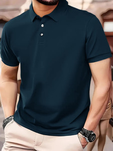 Kintu Parantu Solid Men Polo Neck Blue T-Shirt - Buy Kintu Parantu ...