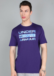 UNDER ARMOUR Typography Men Crew Neck Blue T-Shirt - Buy UNDER ARMOUR ...
