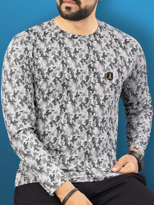 VeBNoR Printed Men Round Neck Grey T-Shirt - Buy VeBNoR Printed Men ...