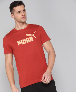 PUMA Printed Men Crew Neck Red T-Shirt - Buy PUMA Printed Men Crew Neck ...