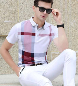 FASHIUM Checkered Men Polo Neck Maroon T-Shirt - Buy FASHIUM Checkered ...