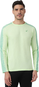 Asics Solid Men Round Neck Yellow T-Shirt - Buy Asics Solid Men Round ...
