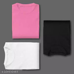 JUSTAPOSE Solid Men Round Neck Multicolor T-Shirt - Buy JUSTAPOSE Solid ...