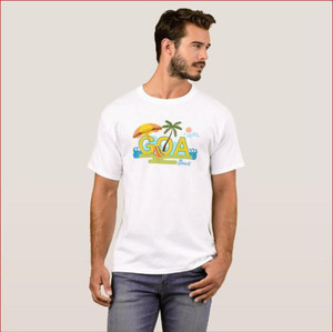 Goa Beach Printed Men Round Neck White T-Shirt - Buy Goa Beach Printed ...