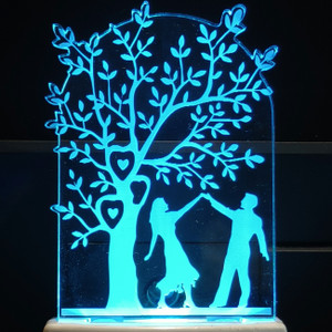 Red Robin TREE COUPLE Acrylic 3D Illusion RGB 7 Colour Changing LED ...