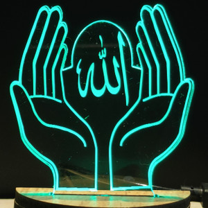 TURK ALLAH KI DUA Acrylic USB 3D Illusion RGB 7 Colour Changing LED ...