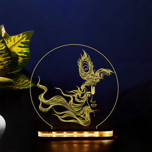 StarLaser 3D Illusion Night Light Lord Krishna Night lamp Warm White ...