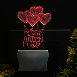 Sky Mart HAPPY BIRTHDAY BALLOONS Acrylic 3D Illusion RGB Colour ...