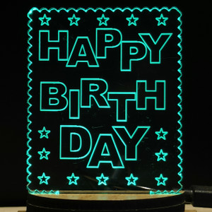 Sky Mart HAPPY BIRTHDAY FRAME Acrylic USB 3D Illusion RGB 7 Colour ...