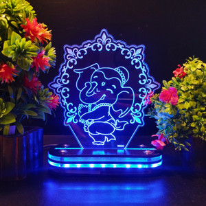 Kosgai Hinduism Lord Ganesh ji Acrylic 3D Illusion LED Lamp for Gift ...