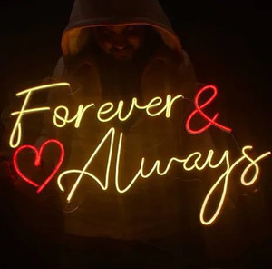 AS GLOWSIGNS Forever & Always Neon Lights(Yellow and Red) Night Lamp ...