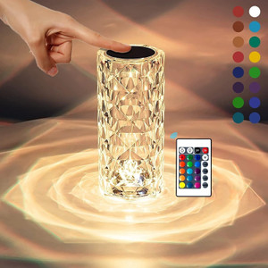 MHAX Crystal Diamond Desk Lamp 3 Color Changing Mode Led Light, Bedroom ...