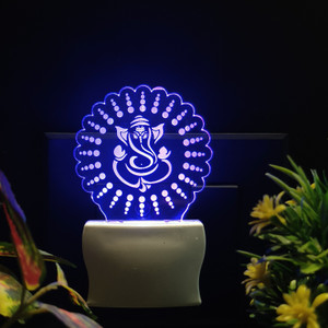 Gadgets World GANESHA IN CHAKRA Acrylic 3D Illusion RGB 7 Colour ...