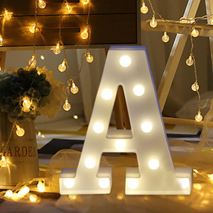 BALOONMAGIC Marquee Alphabet Shaped Led Light (A) Pack of 1. Table Lamp ...