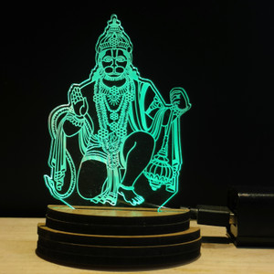 Gadgets World GOD HANUMANJI Acrylic USB 3D Illusion RGB 7 Colour ...