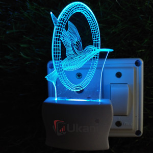 DoubleRainbow FLYING BIRD Acrylic 3D Illusion RGB 7 Colour Changing LED ...