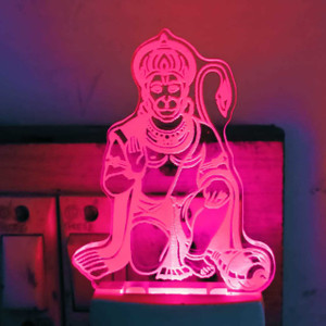 WeQuickShop Lord Hanuman 3D Illusion Night Lamp 7 MULTICOLOUR Table ...