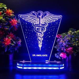 Kosgai Customised Multicolor Led Name Plate Lamp Gift for Doctors, With ...