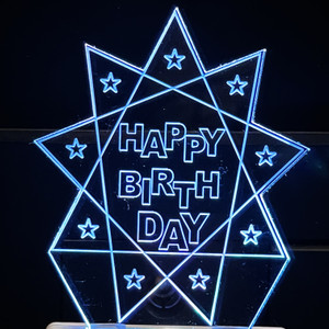 Talgo HAPPY BIRTHDAY STAR Acrylic 3D Illusion RGB 7 Colour Changing LED ...