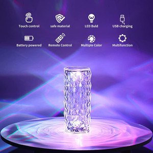 FileTup Crystal Lamp,16 Color RGB Changing Mode LED Night light Table ...