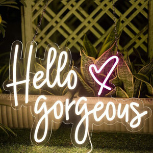 VYNES HELLO GORGEOUS LED Neon Signs Light LED Art Decorative Sign ...