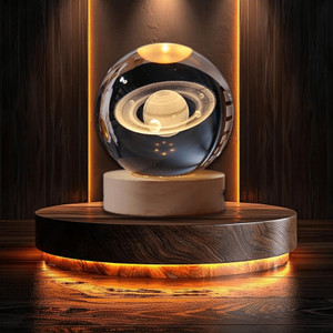 Greenstone Celestial Ball - Saturn, 3D Galaxy Crystal Night Lamp ...