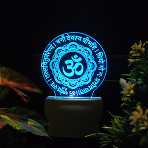 Sky Mart OM GAYATRI MANTRA Acrylic 3D Illusion RGB 7 Colour Changing ...
