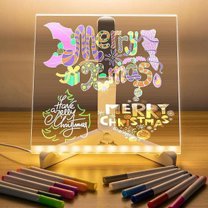 VIDORA 3D Acrylic LED Message Board Transperant Acrylic Board Light ...