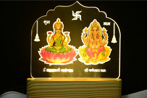 gayatri handicraft and arts Laxmi Ganesh Acrylic LED Photo Frame with ...