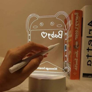 SANCORP Acrylic Memo Board LED Lamp "Write-on" with Dry Erase Marker ...