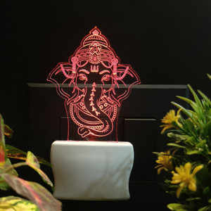 Sky Mart GANESHA Acrylic 3D Illusion RGB 7 Colour Changing LED Plug n ...