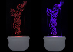DONERIA The Lord Krishna 3D illusion Led Night Lamp comes with 7 ...