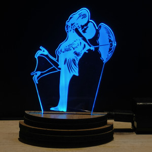 Gadgets World ROMANTIC COUPLE UMBRELLA Acrylic USB 3D Illusion RGB ...