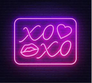 AS GLOWSIGNS XO-XO Purple Neon LED Lights Size (18 X 15) inch Night ...