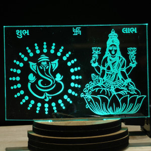 Nax GANESH LAXMI Acrylic USB 3D Illusion RGB 7 Colour Changing LED ...
