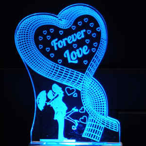 Red Robin FOREVER LOVE COUPLE Acrylic 3D Illusion RGB 7 Colour Changing ...