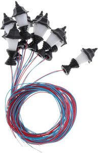 BNF 10x Model Miniature Street Lights HO Scale LEDs Garden Lawn Lights ...